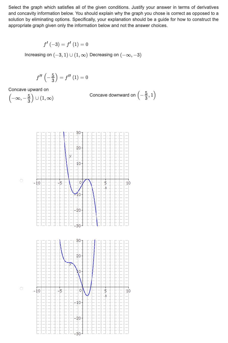 Solved Select the graph which satisfies all of the given | Chegg.com