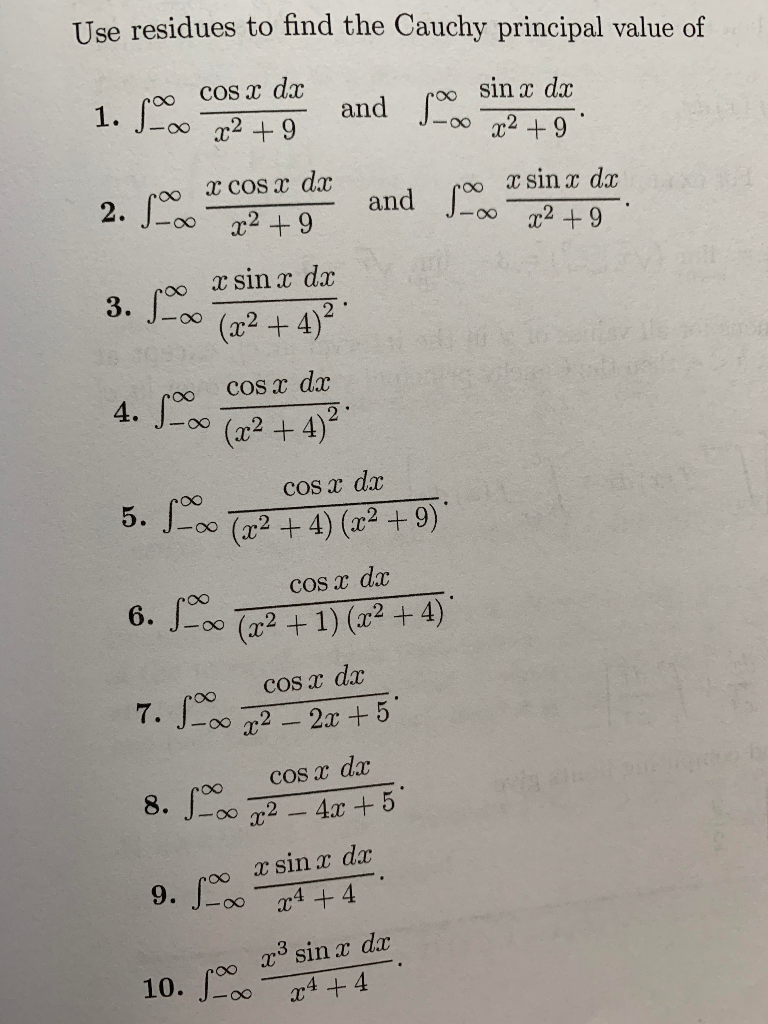 Solved Use residues to find the Cauchy principal value of 2 | Chegg.com