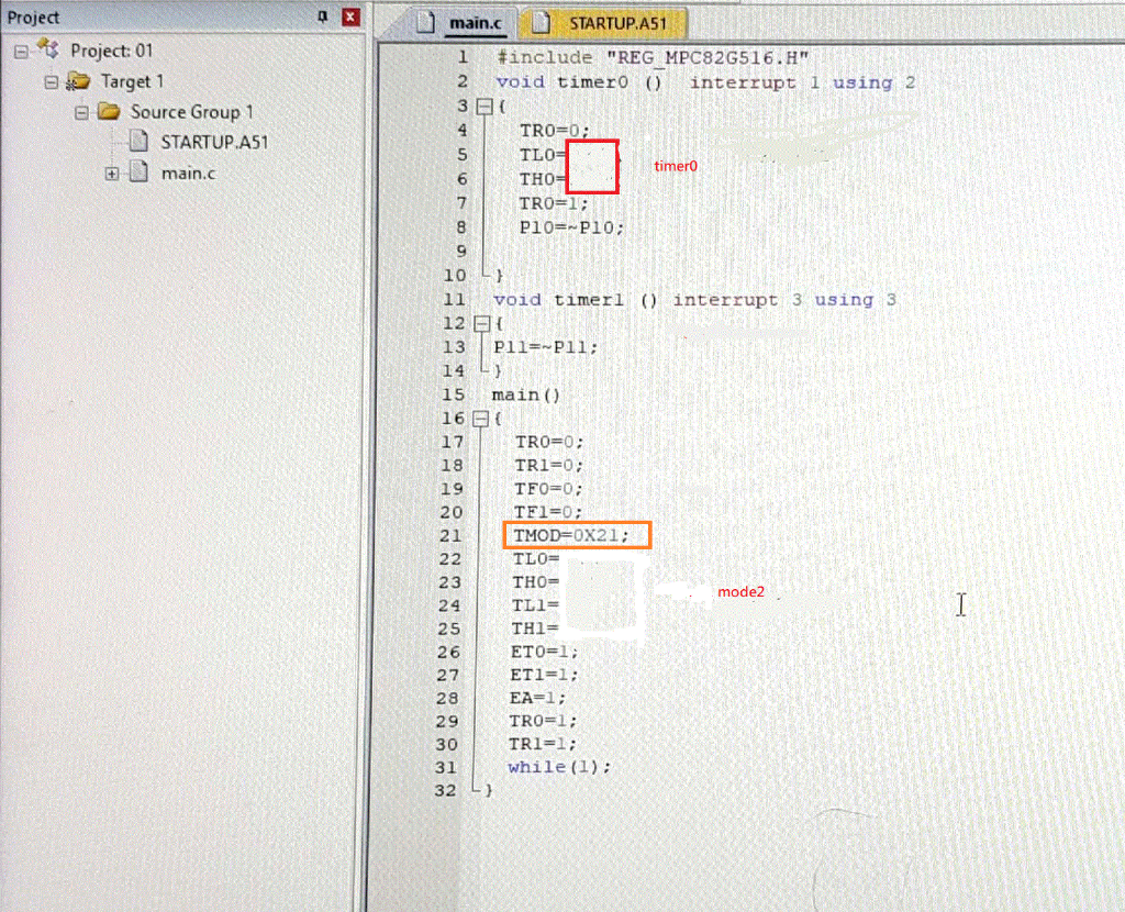 microcontroller 8051 (MPC82G516A) to finish | Chegg.com