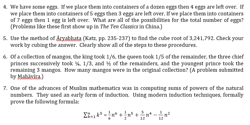 Solved 4. We have some eggs. If we place them into | Chegg.com