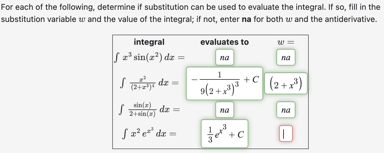 Solved For each of the following, determine if substitution | Chegg.com