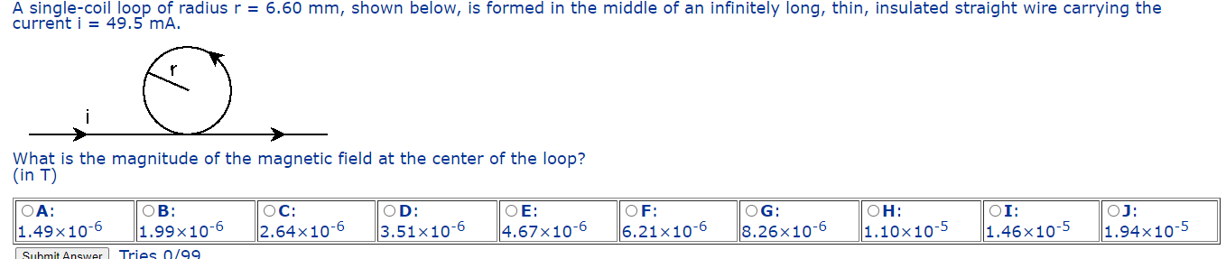 Solved A single-coil loop of radius r = 6.60 mm, shown | Chegg.com
