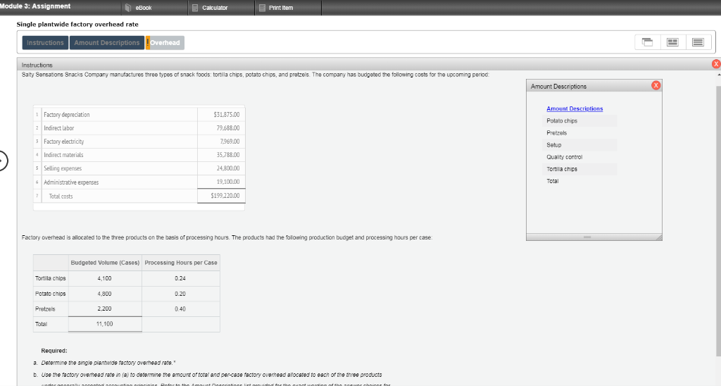 Solved Module 3: Assignment Print Rem Single plantwide | Chegg.com