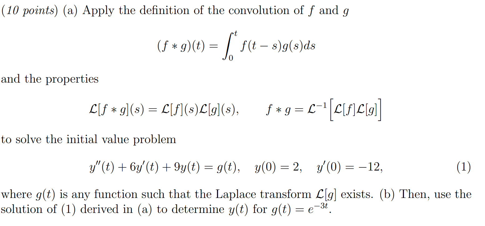 Solved (10 points) (a) Apply the definition of the | Chegg.com