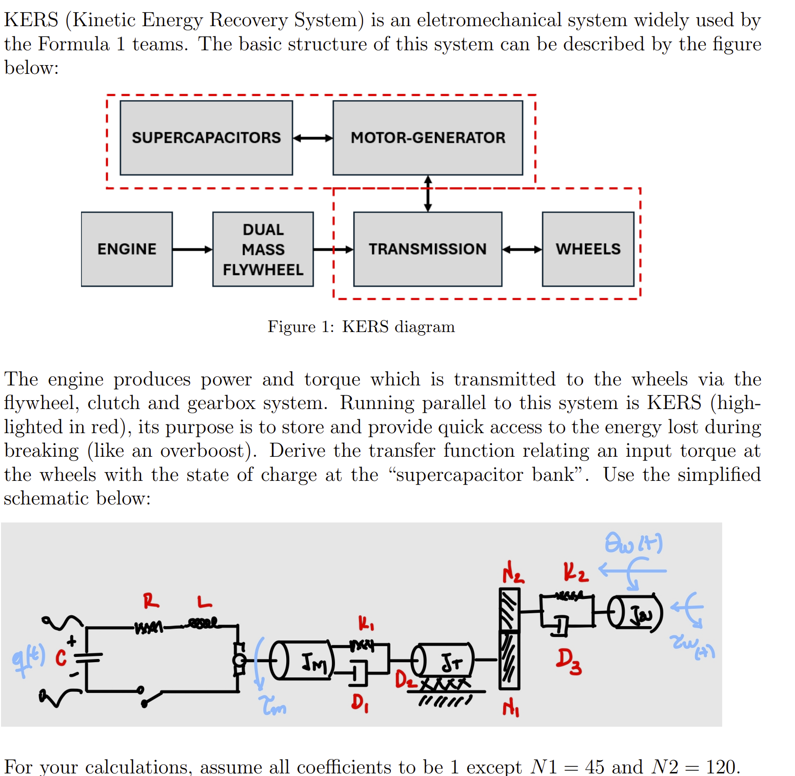 Solved KERS (Kinetic Energy Recovery System) ﻿is an | Chegg.com
