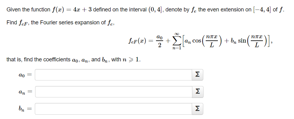 Solved Given the function f(x) = 3x + 4 defined on the | Chegg.com