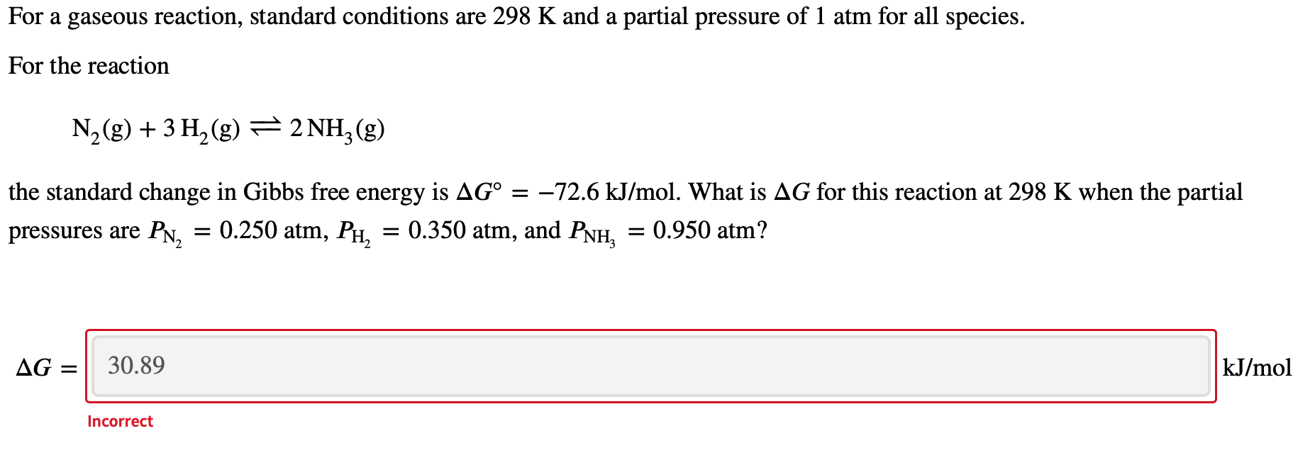 Solved For a gaseous reaction, standard conditions are 298 K | Chegg.com