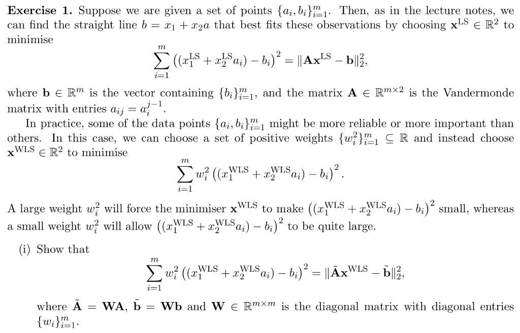 Exercise 1. Suppose we are given a set of points | Chegg.com