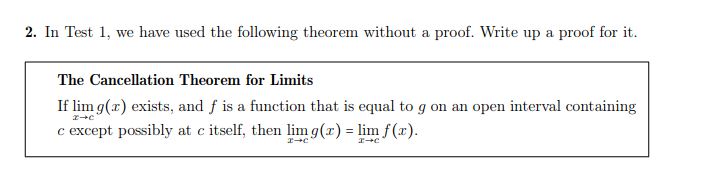 Solved In Test 1, we have used the following theorem without | Chegg.com