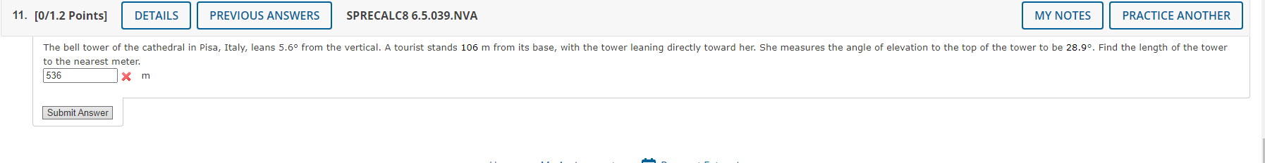 Solved to the nearest meter 531 )×m | Chegg.com