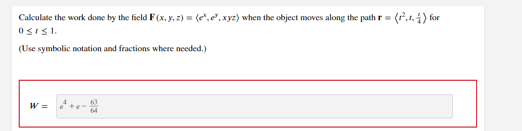 Solved Calculate the work done by the field | Chegg.com