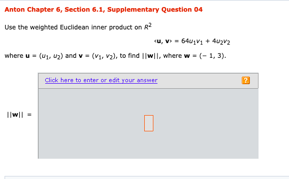 Solved Anton Chapter 6, Section 6.1, Supplementary Question | Chegg.com