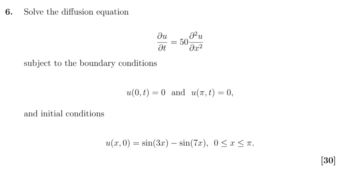 Solved Solve the diffusion | Chegg.com