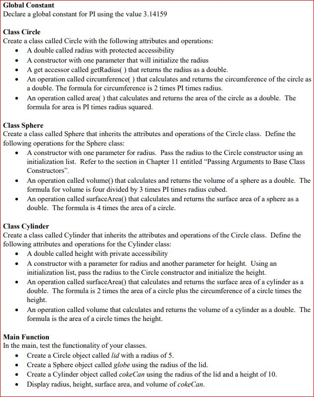 Solved Global Constant Declare A Global Constant For Pi