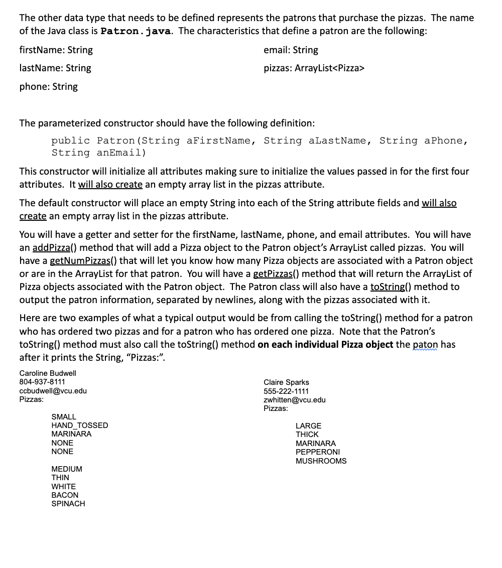 Solved Programming Project 6 - The Pizza Experience Note: | Chegg.com