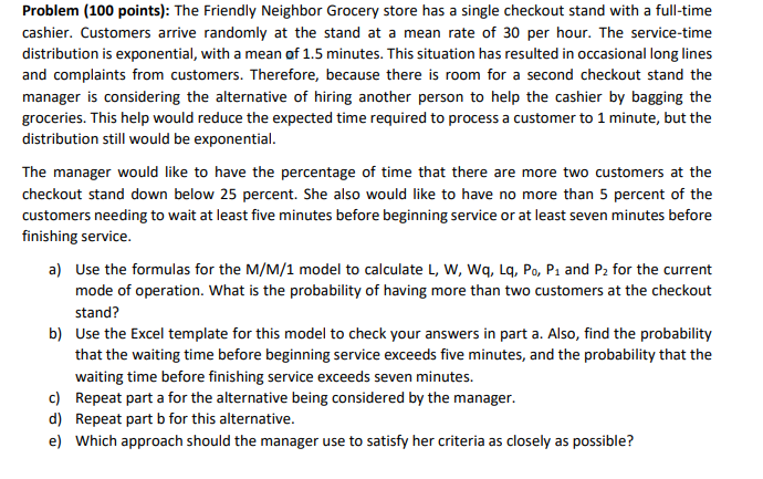 Solved Problem (100 points): The Friendly Neighbor Grocery | Chegg.com