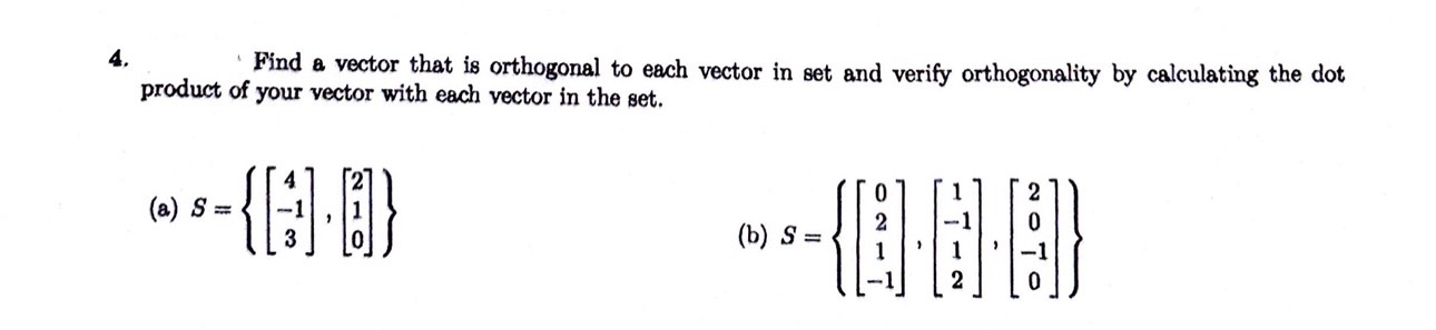 Solved Find a vector that is orthogonal to each vector in | Chegg.com