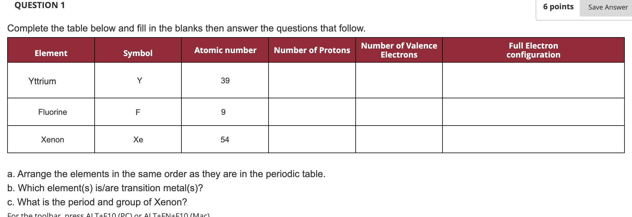 Solved Complete the table below and fill in the blanks then | Chegg.com