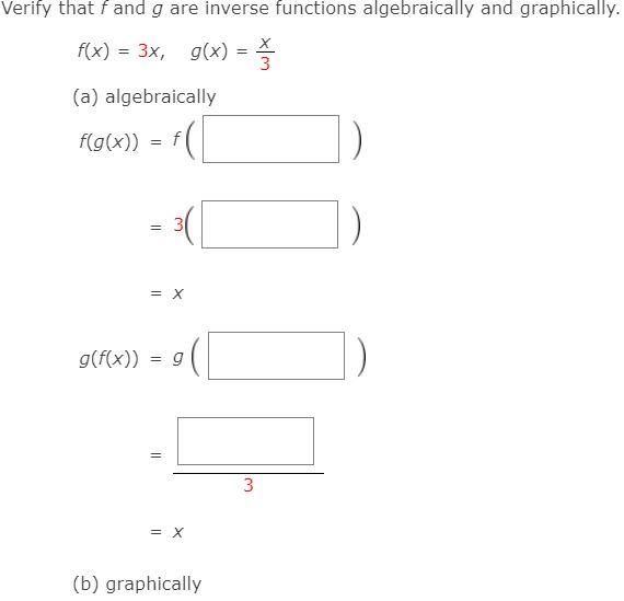 Solved Verify that f and g are inverse functions | Chegg.com