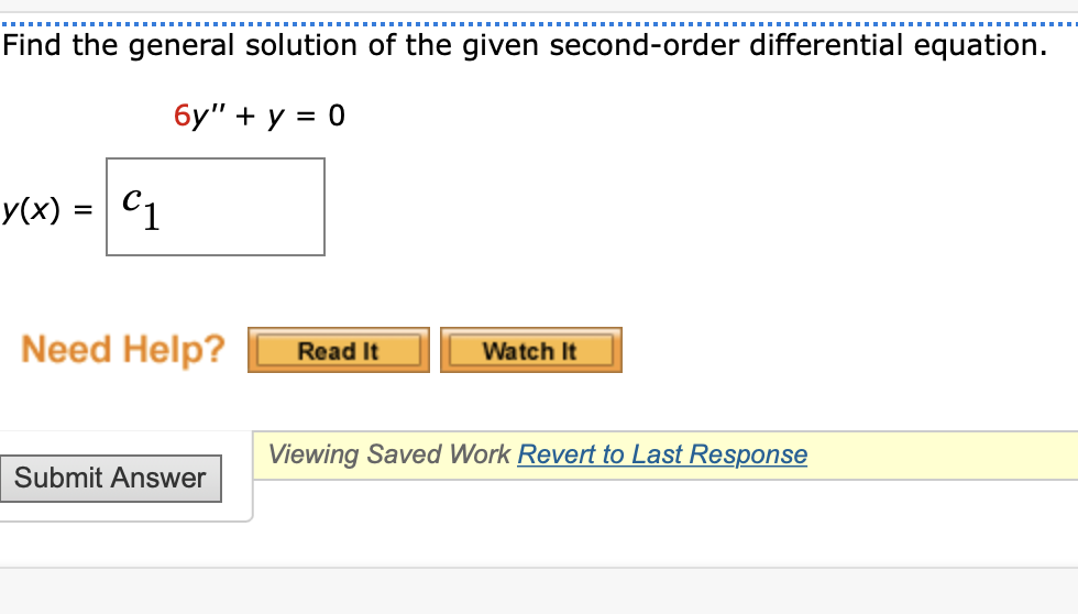 Solved Find the general solution of the given second-order | Chegg.com