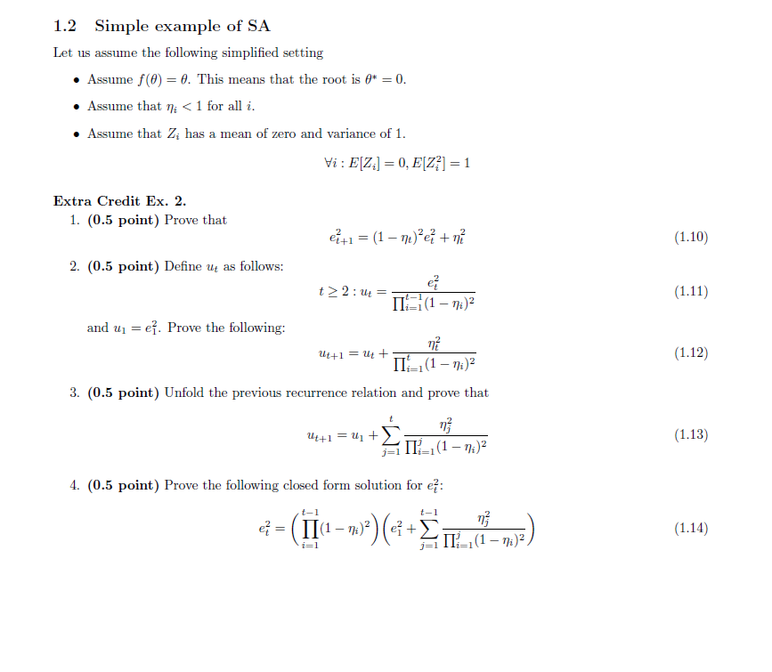 1.2 Simple example of SA Let us assume the following | Chegg.com