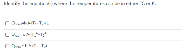 Solved Identify the equation(s) where the temperatures can | Chegg.com