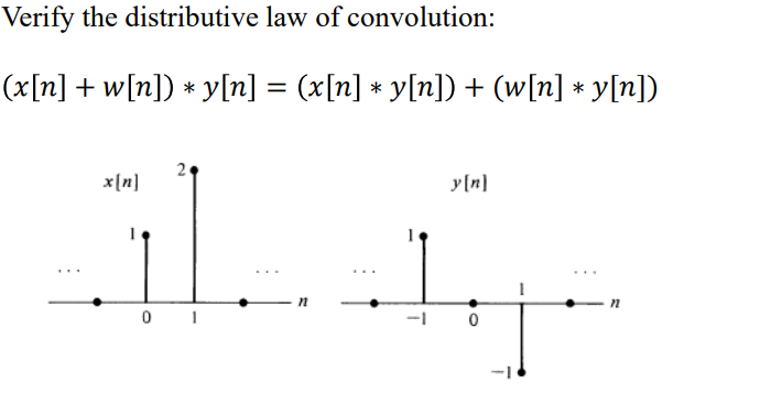 Solved 10 [u] Verify the distributive law of convolution: | Chegg.com