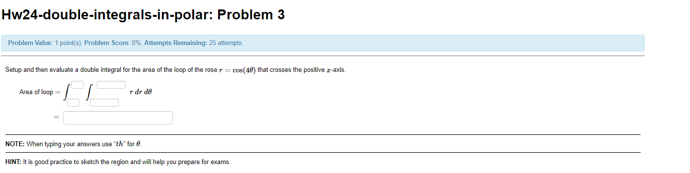 Solved Hw24-double-integrals-in-polar: Problem 3 Problem | Chegg.com