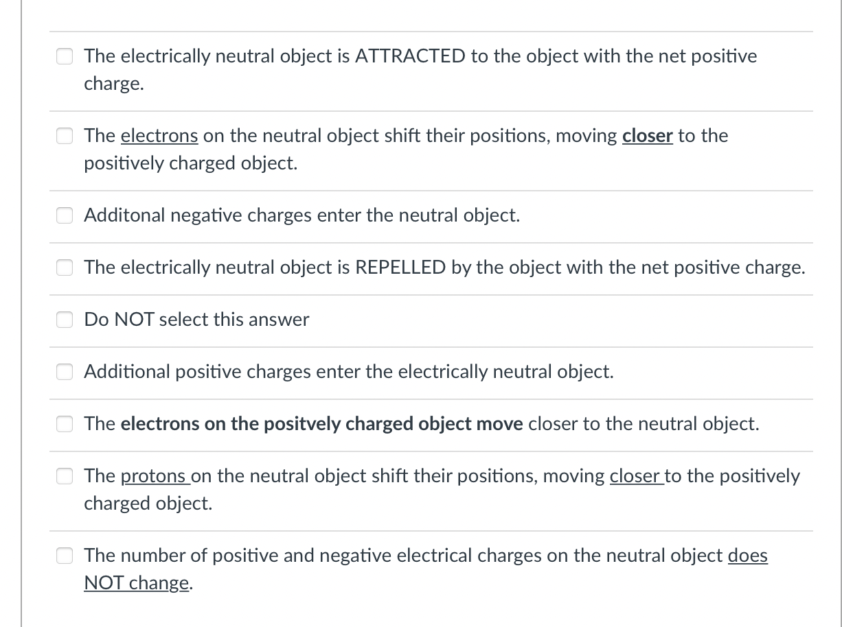 Solved When an object with a net positive static electric | Chegg.com