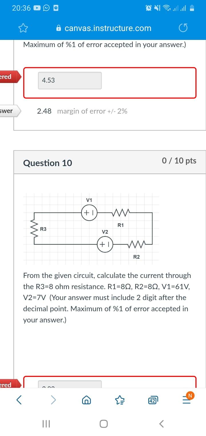 Solved From the given circuit, calculate the current through | Chegg.com