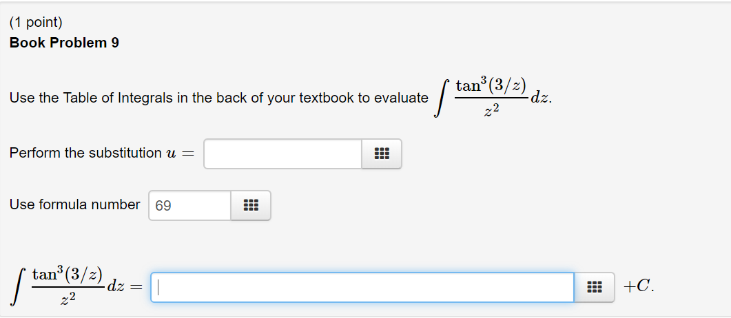 Solved (1 point) Book Problem 6 942 – 17 Use the Table of | Chegg.com