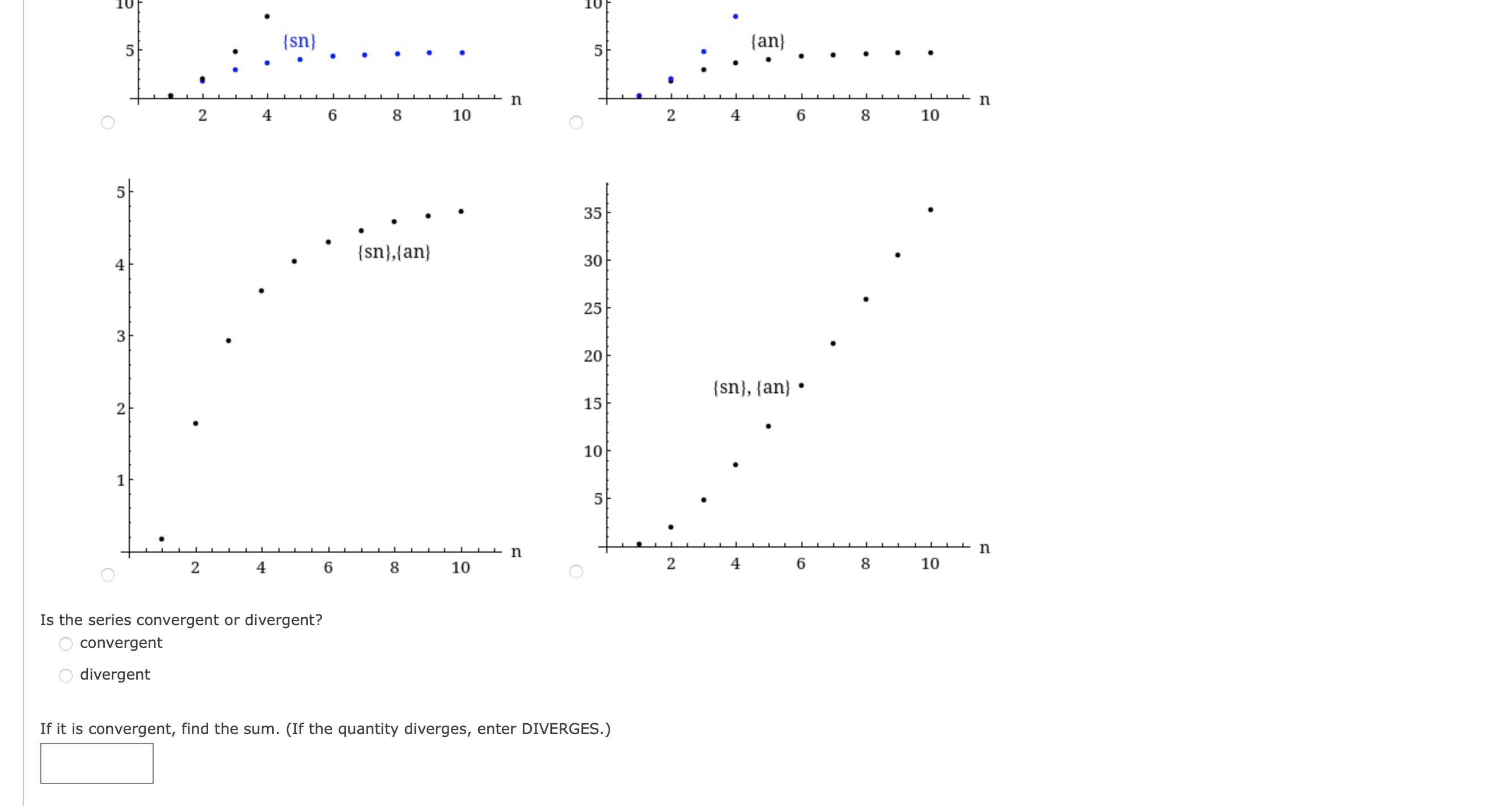 Solved ∑n=1∞n2+55n2−4 Graph both the sequence of terms and | Chegg.com