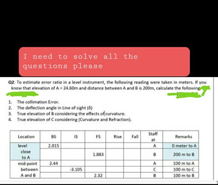 Solved I need to solve all the questions please Q2: To | Chegg.com