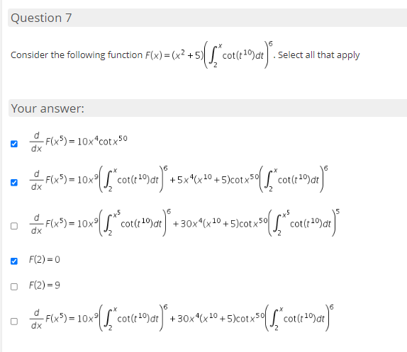 [Solved]: Consider the following function F(x)=(x2+5)(2xco