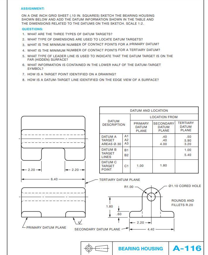 Solved The drawing done as instructed with the datum | Chegg.com