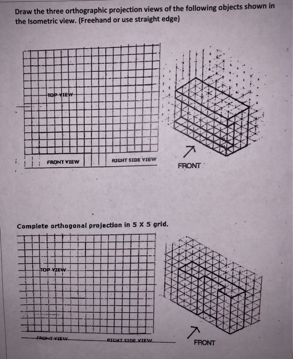 Solved Draw the three orthographic projection views of the | Chegg.com