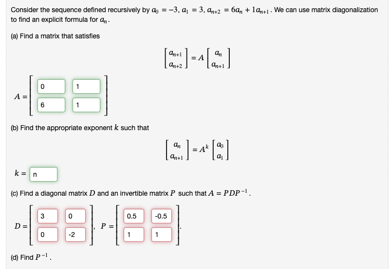 Consider the sequence defined recursively by | Chegg.com