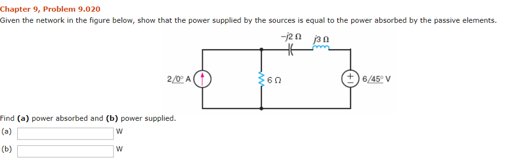 Solved Chapter 9, Problem 9.020 Given the network in the | Chegg.com