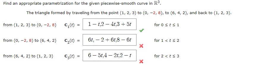 Solved Find an appropriate parametrization for the given | Chegg.com