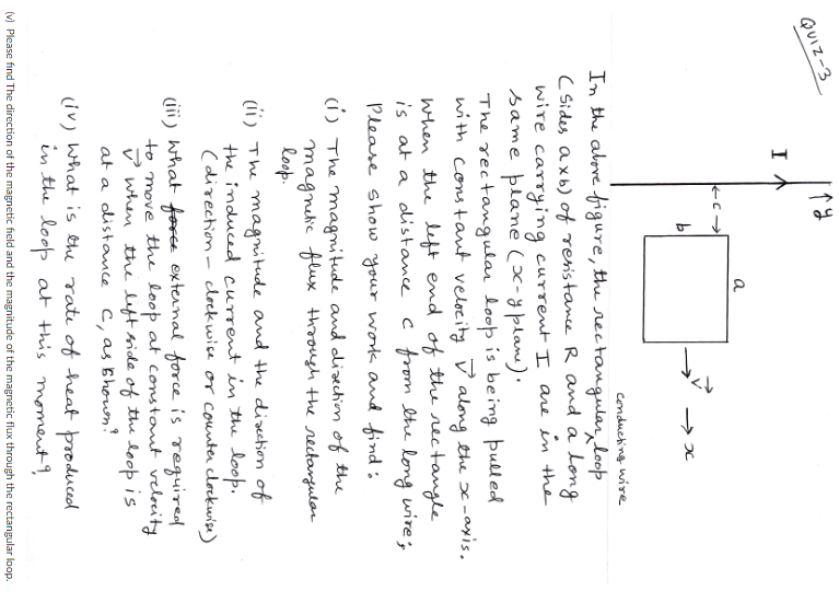 In the alove figure, the rectangular loop (Sides a×b | Chegg.com