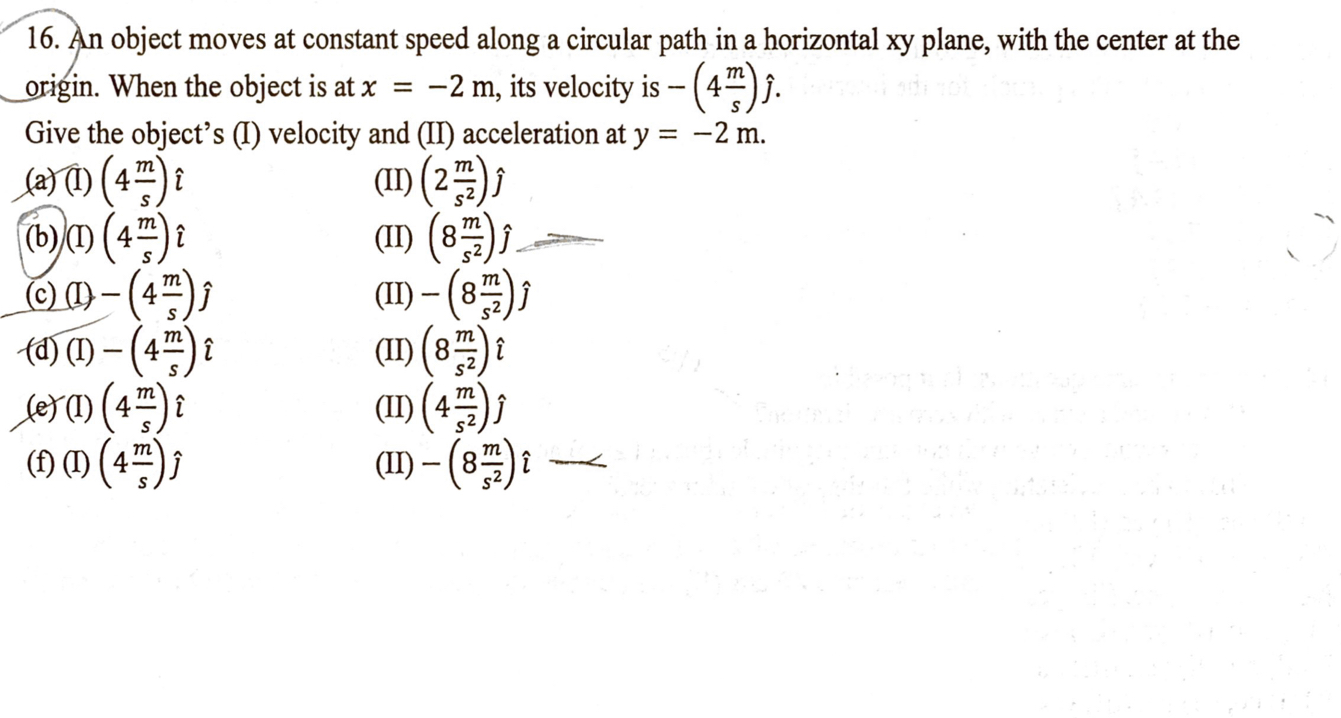 Solved 16 An Object Moves At Constant Speed Along A