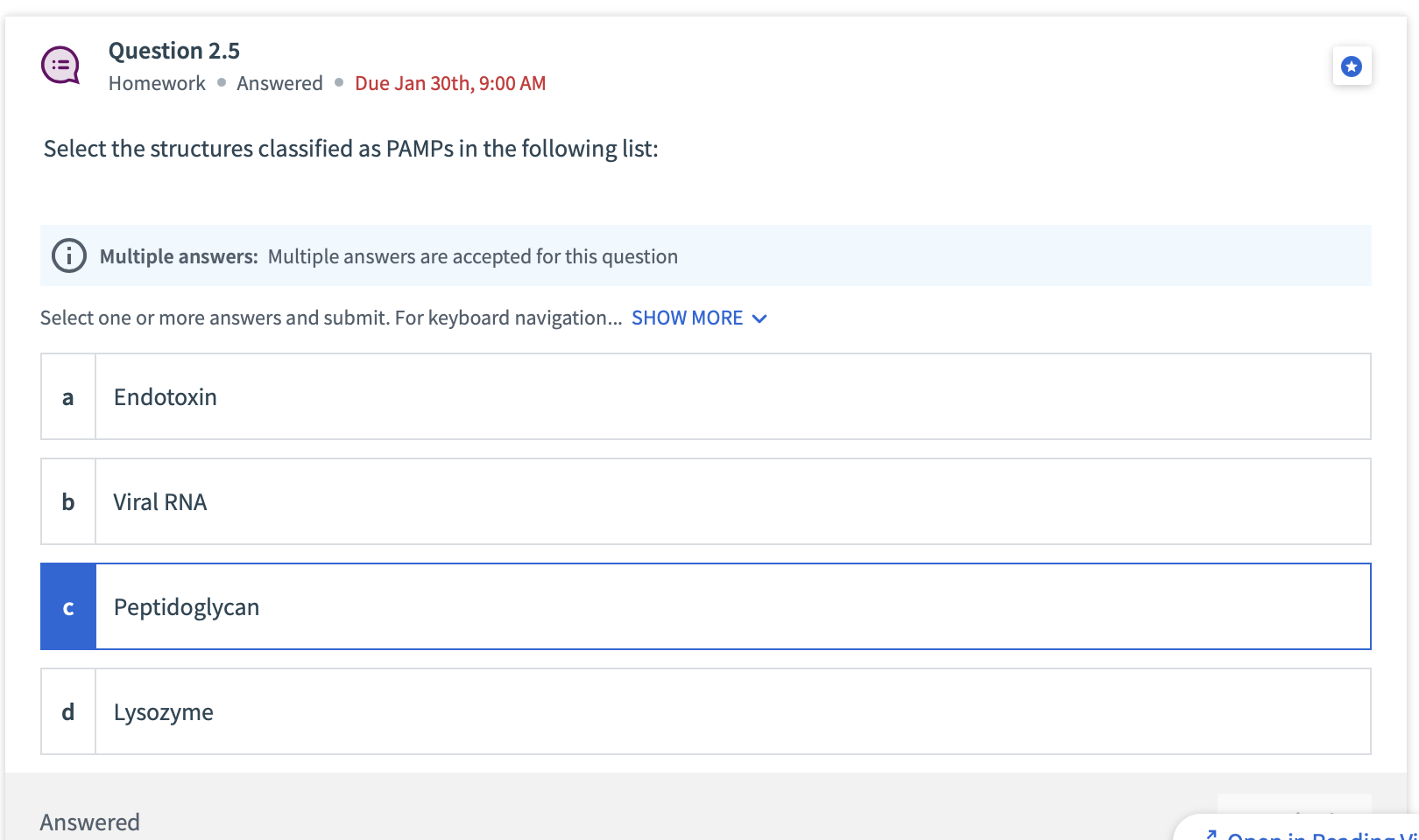 Solved Question 2.5Homework * ﻿Answered * ﻿Due Jan | Chegg.com