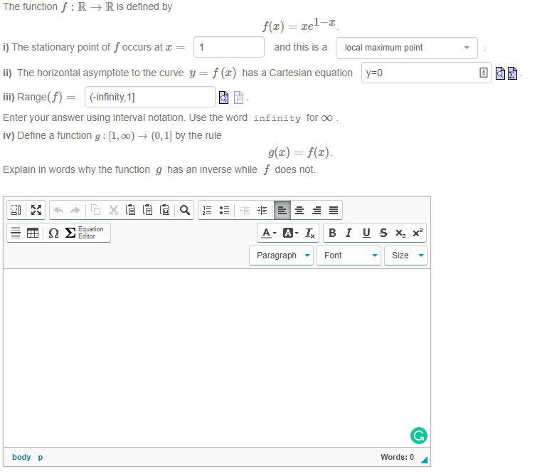 Solved The function f:R + R is defined by f(x) = zel- i) The | Chegg.com