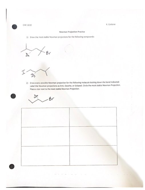 Solved CHE 2610 New Pri ce 1) Draw the most state Newman | Chegg.com