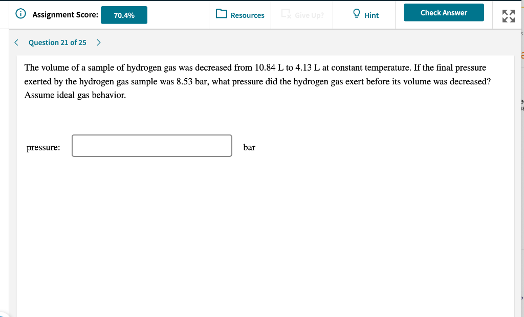 Solved © Assignment Score: 70.4% Resources [ Give Up? Hint | Chegg.com