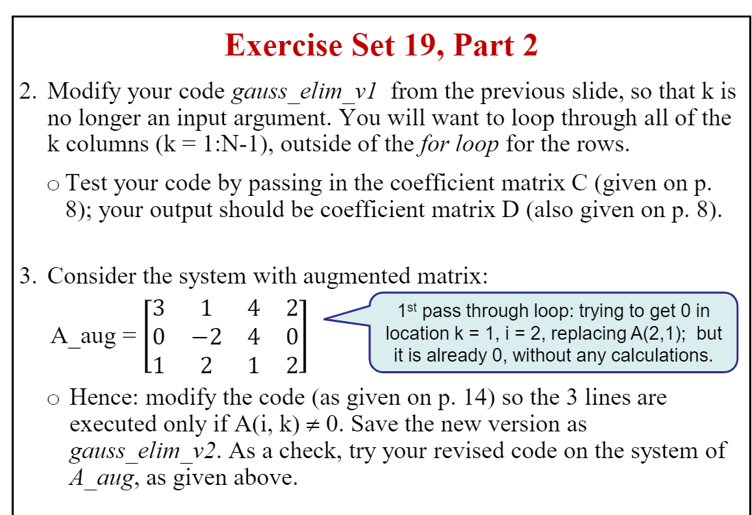 Exercise Set 19, Part 2 | 2. Modify your code | Chegg.com