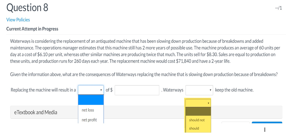 Solved Question 8 --/1 View Policies Current Attempt in | Chegg.com