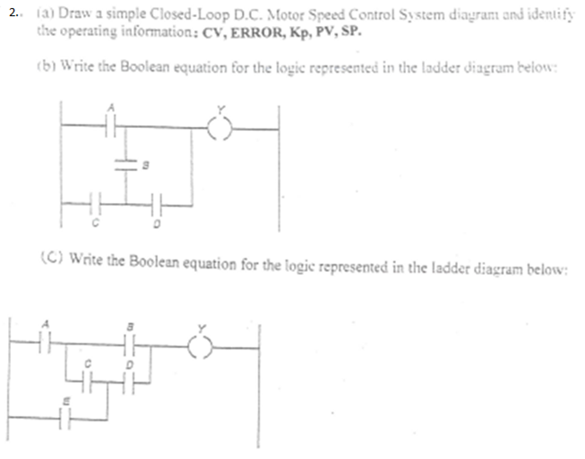 Solved 2.. (a) Draw a simple Closed-Loop D.C. Motor Speed | Chegg.com