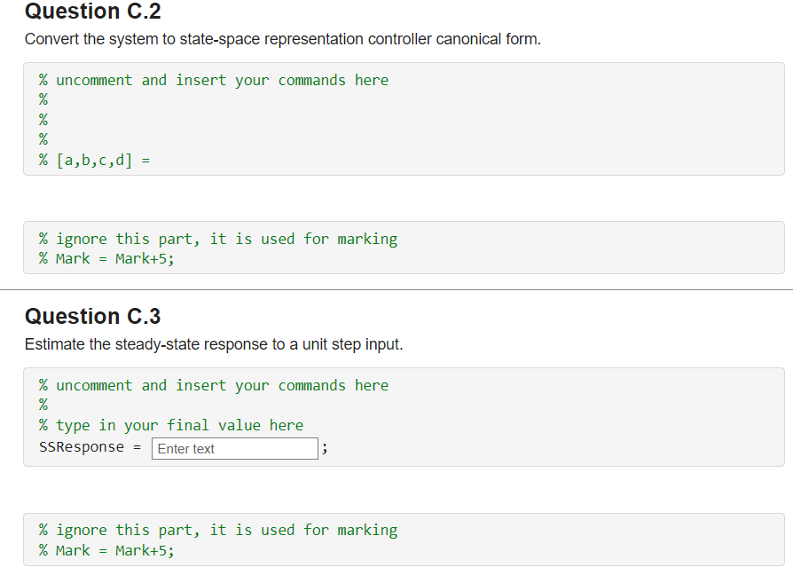 Question C.1 Write the transfer function of the | Chegg.com