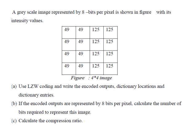 Solved A grey scale image represented by 8-bits per pixel is | Chegg.com